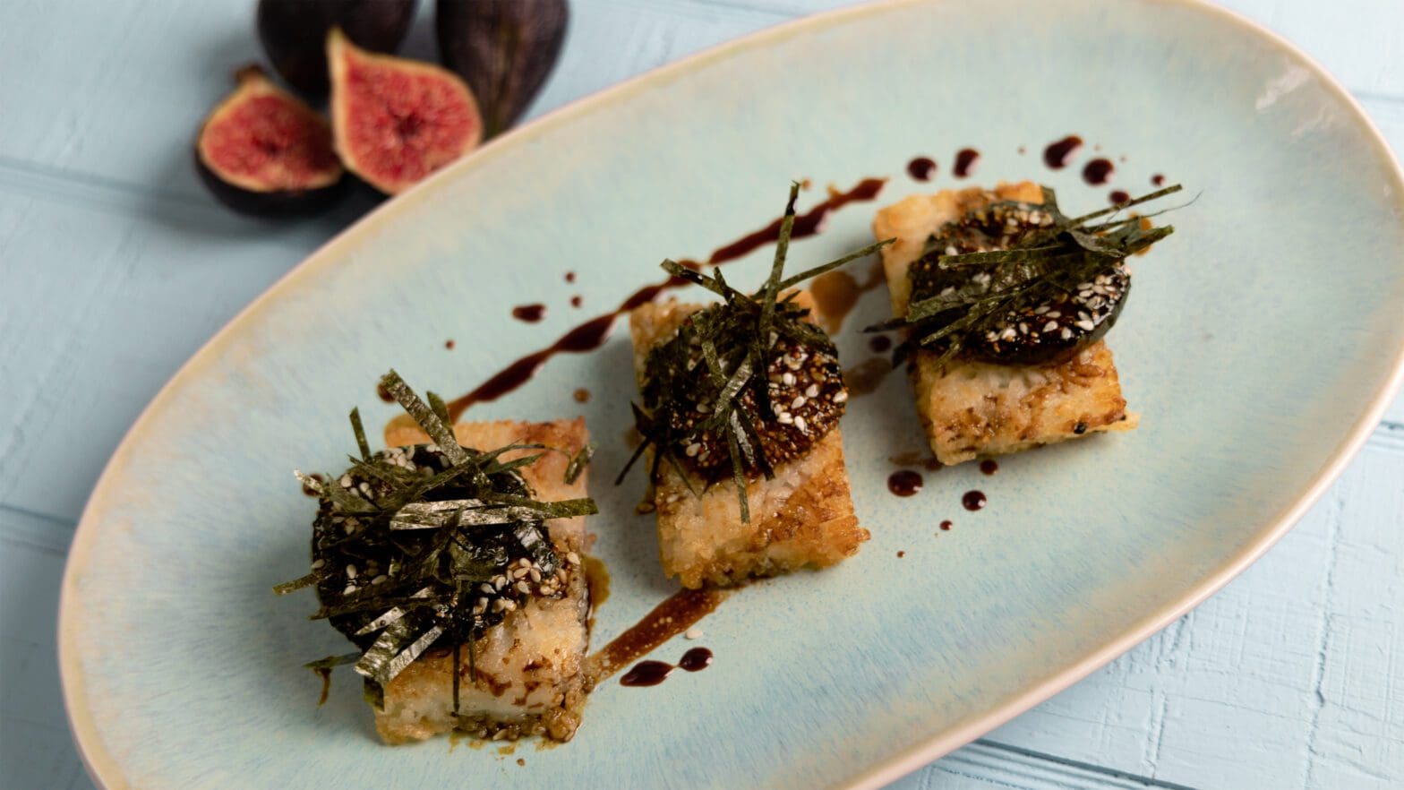 Fig + Japan; Fig ‘Unagi-style’ over Crispy Rice cakes - Gusto TV