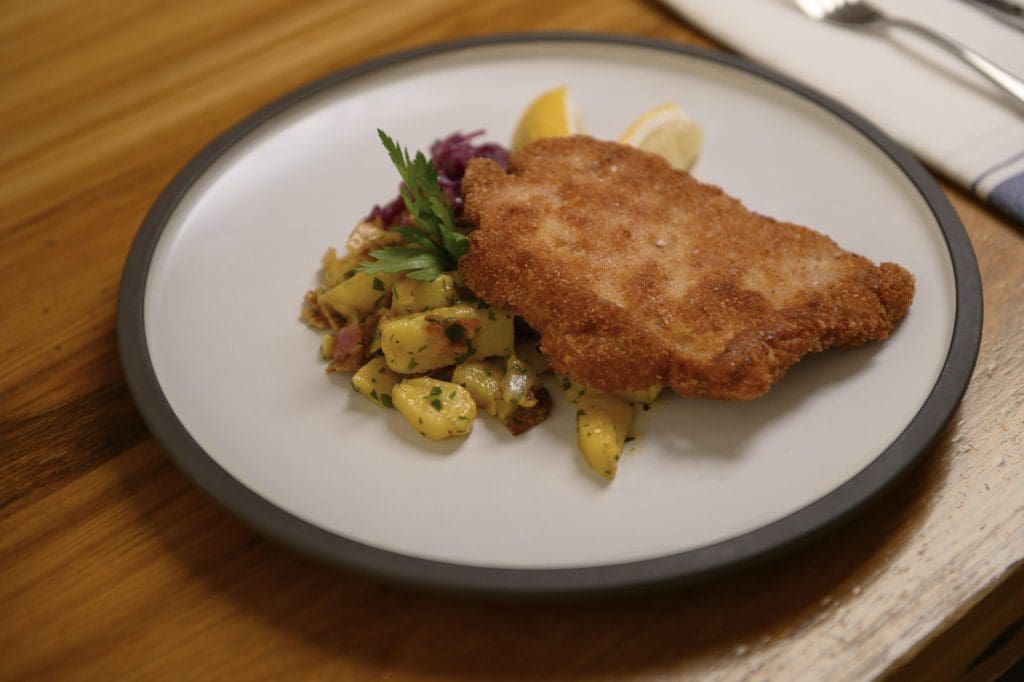 Paul Boehmer's Wild Boar Schnitzel with Potato Salad and Blaukraut ...