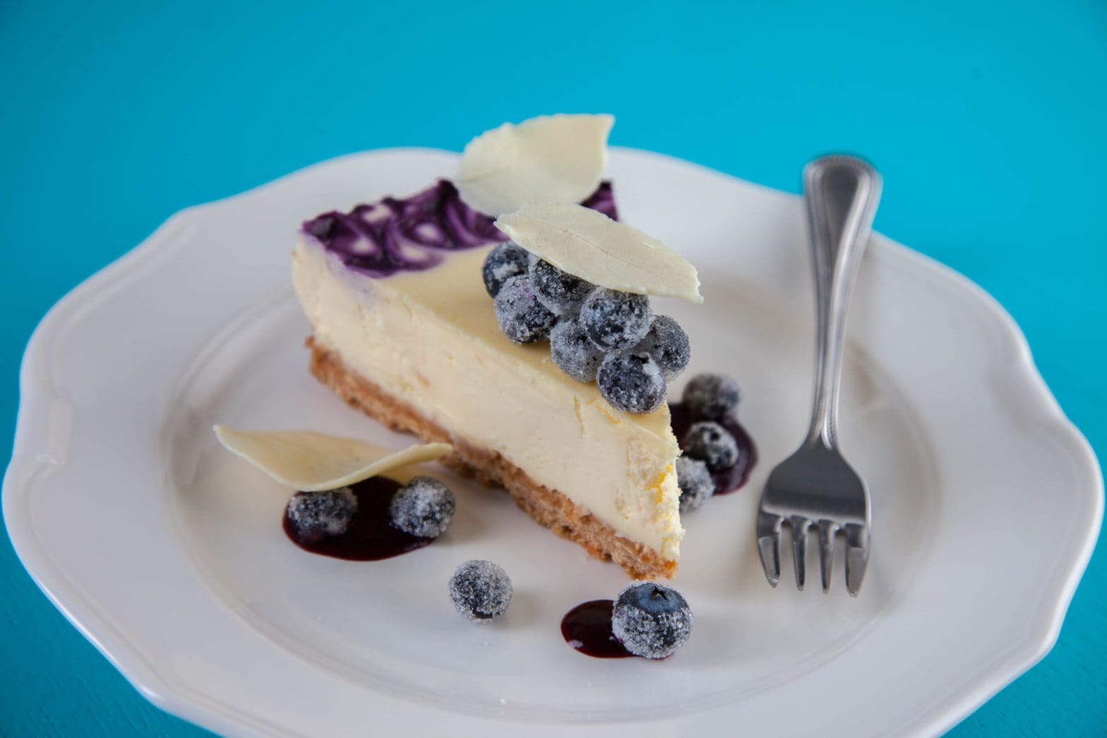 Heavenly Blueberry White Chocolate Cheesecake Recipe - Gusto TV 1