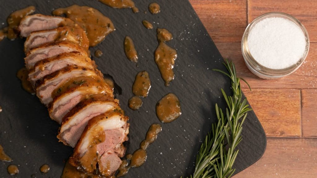 Salt Crusted Lamb Loin and Lamb Gravy - Gusto TV