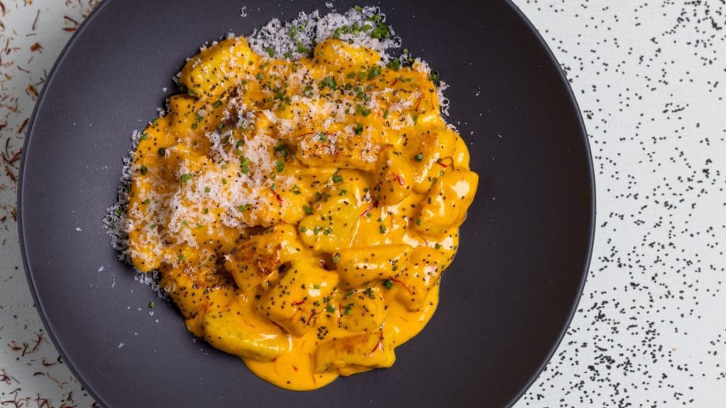 Poppy seed Gnocchi with Saffron Cream Sauce - Gusto TV