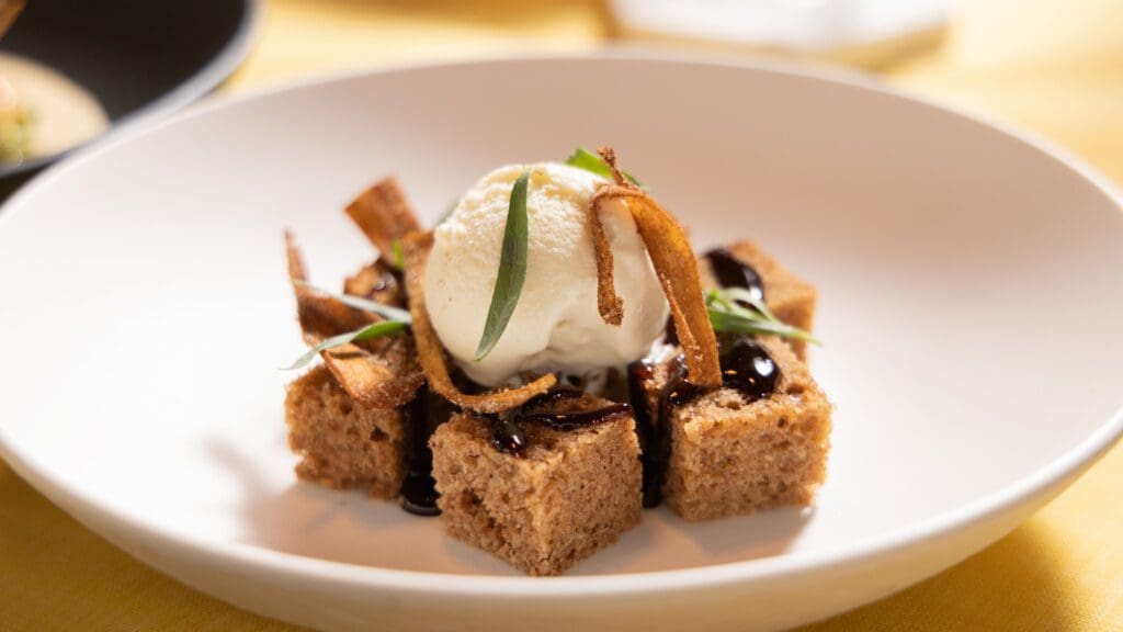 Parsnip Spice Cake with Parsnip Date Ice Cream and Crispy Parsnip ...
