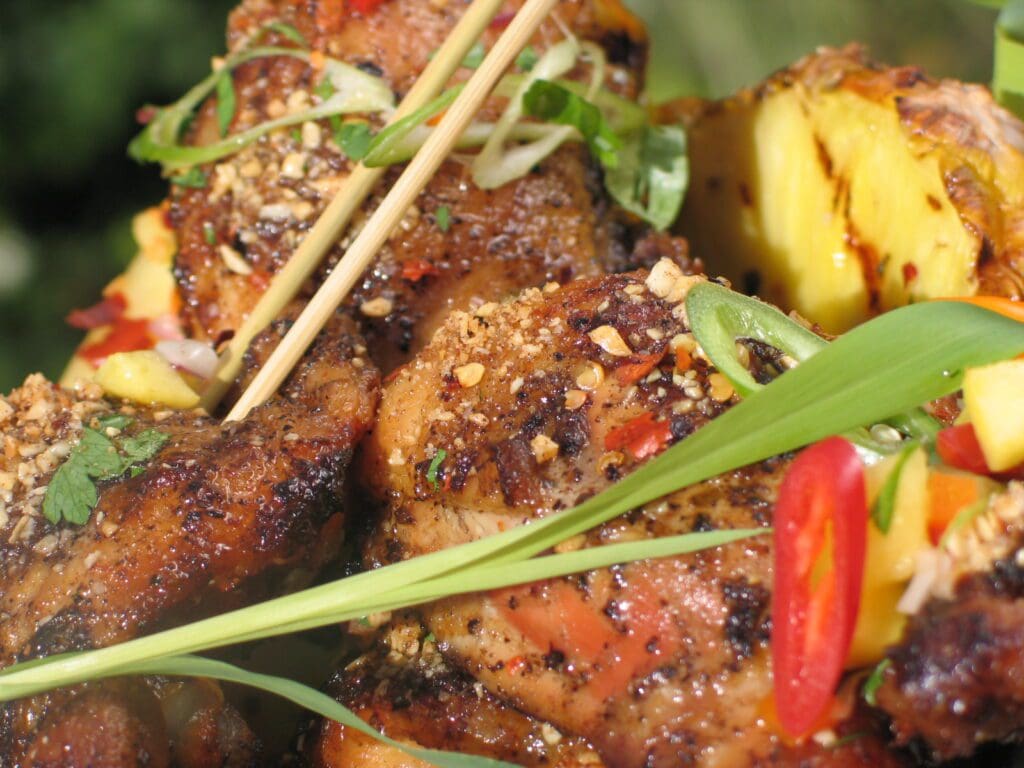 Caribbean Style Chicken with a Peanut Brown Sugar Spiced Rub - Gusto TV