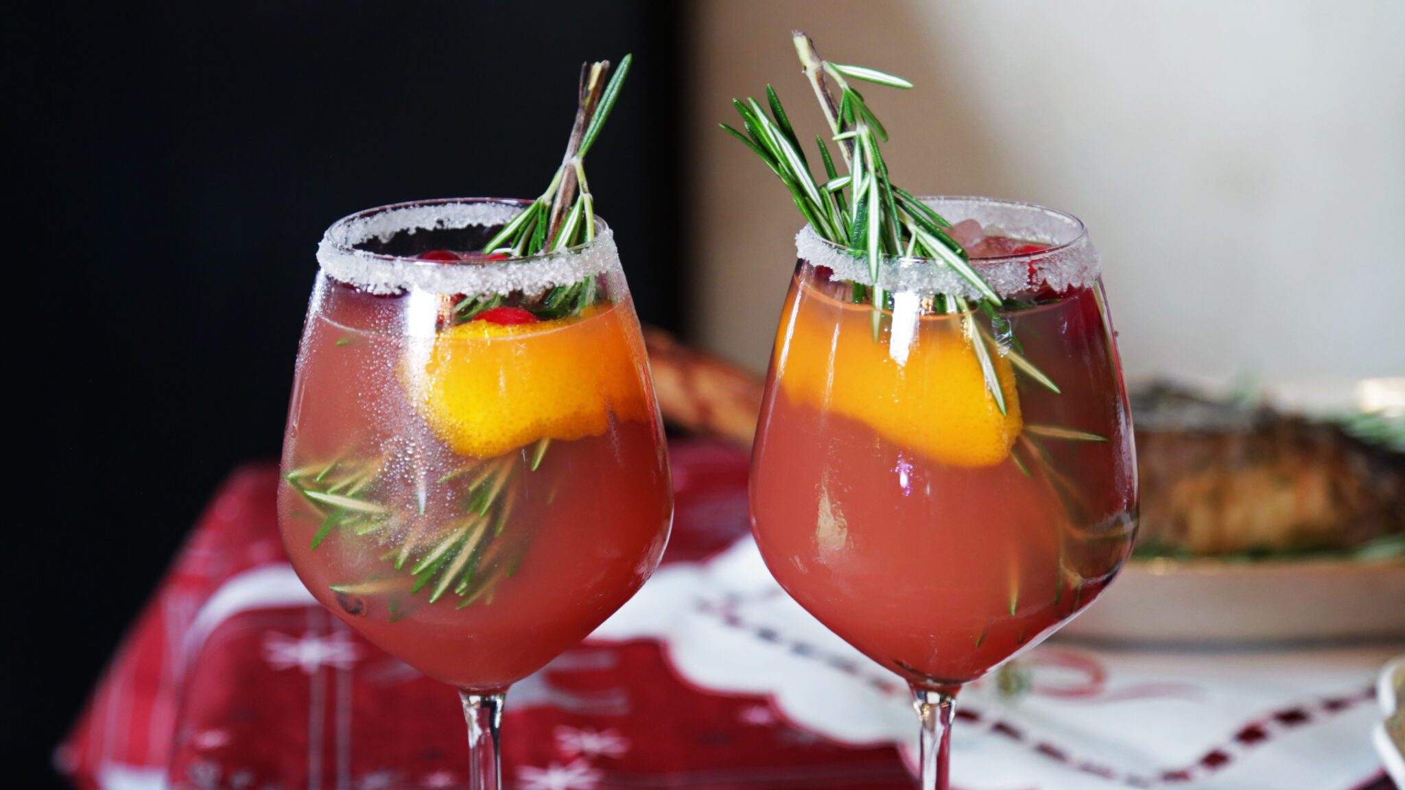 Santa Claus Cranberry Rosemary Mocktail - Gusto TV